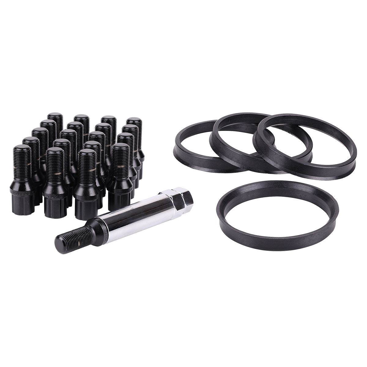 Complete Wheel Kits • Spline Drive Lug Bolts | Hub Rings | Key • 20 Bo